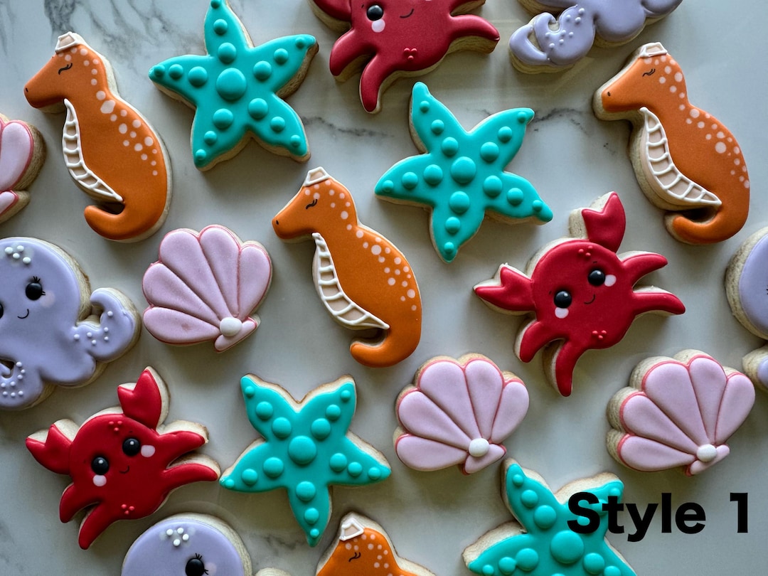 12 Under the Sea Sugar Cookies, Sea Cookies, Sea Shells - Etsy