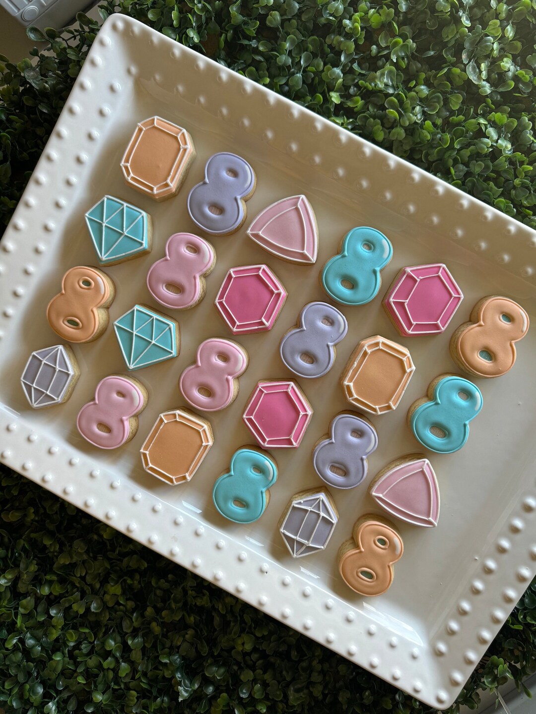 12 Mini Gems Cookies, Personalized Birthday Cookies - Etsy