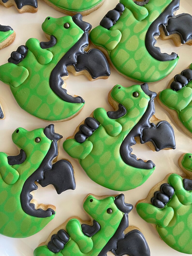12 Dragon Sugar Cookies Dragones Dragon Party - Etsy