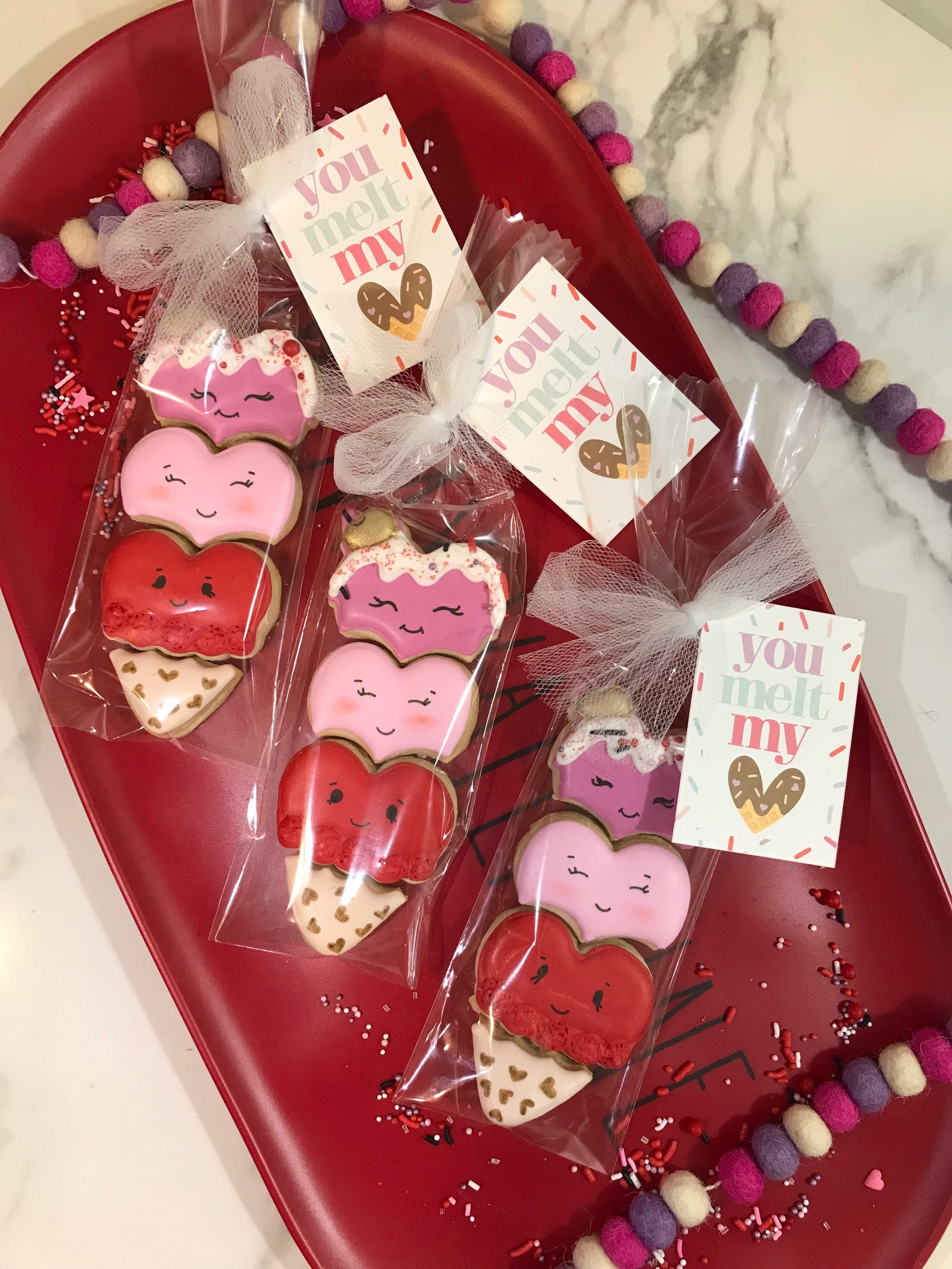 Valentines Heart Ice Cream Cookies, Party Favors - Etsy