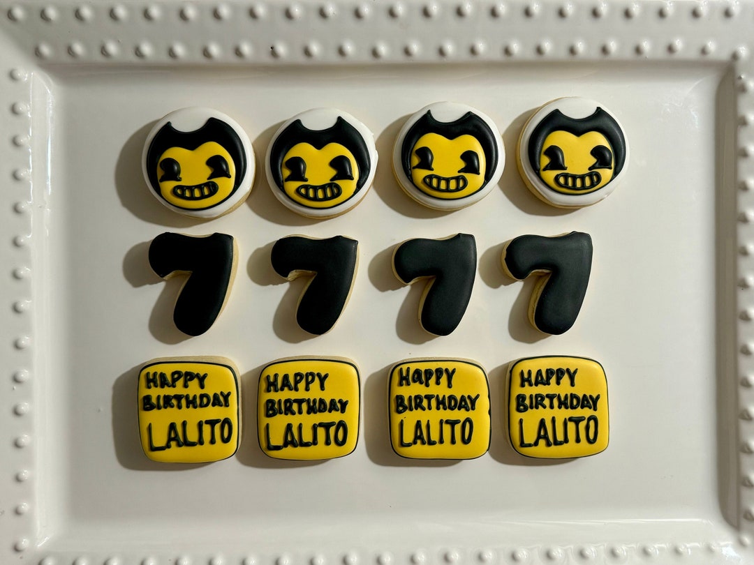 12 Bendy Theme Cookies| Personalized Cookies| Birthday Cookies| Mini ...