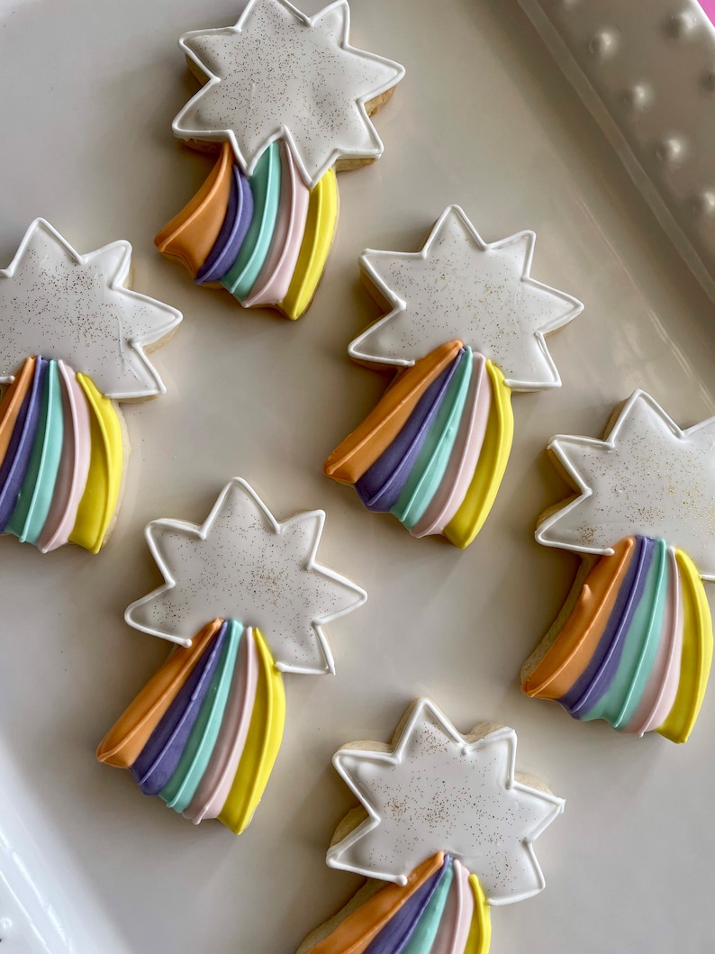 12 Pastel Shooting Star Cookies - Etsy