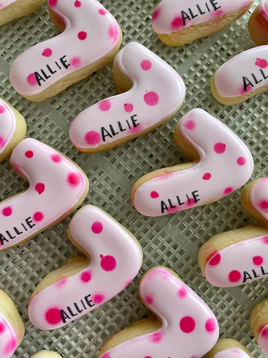 12 Mini Personalized Number Cookie, Mini Sugar Cookies, Birthday Favors ...