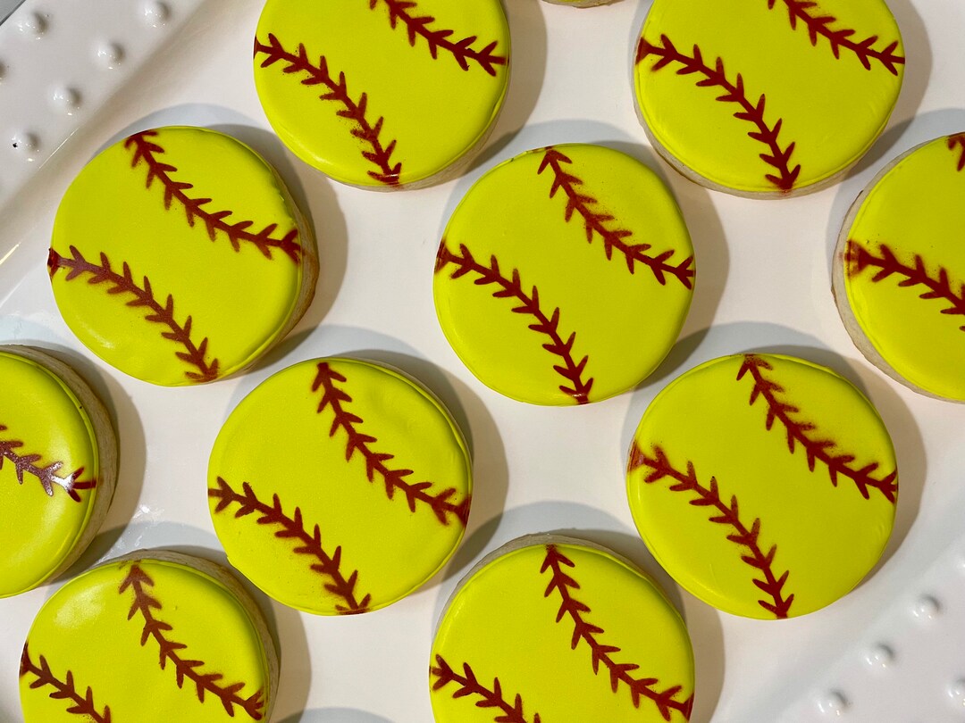 12 Softball Cookies - Etsy
