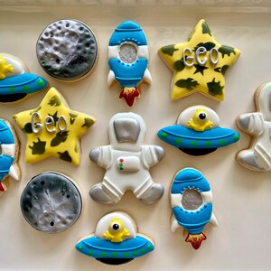 12 Outer Space Sugar Cookies, Space Birthday Cookies - Etsy
