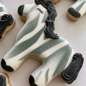 12 Zebra Sugar Cookies, Zoo Birthday Cookies - Etsy