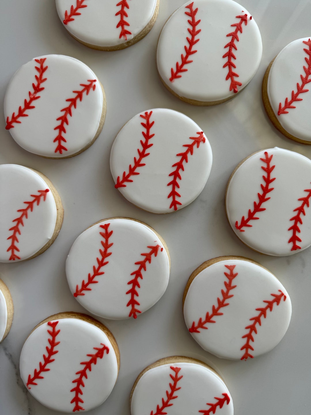12 Baseball Sugar Cookies, Sports Theme Desserts - Etsy