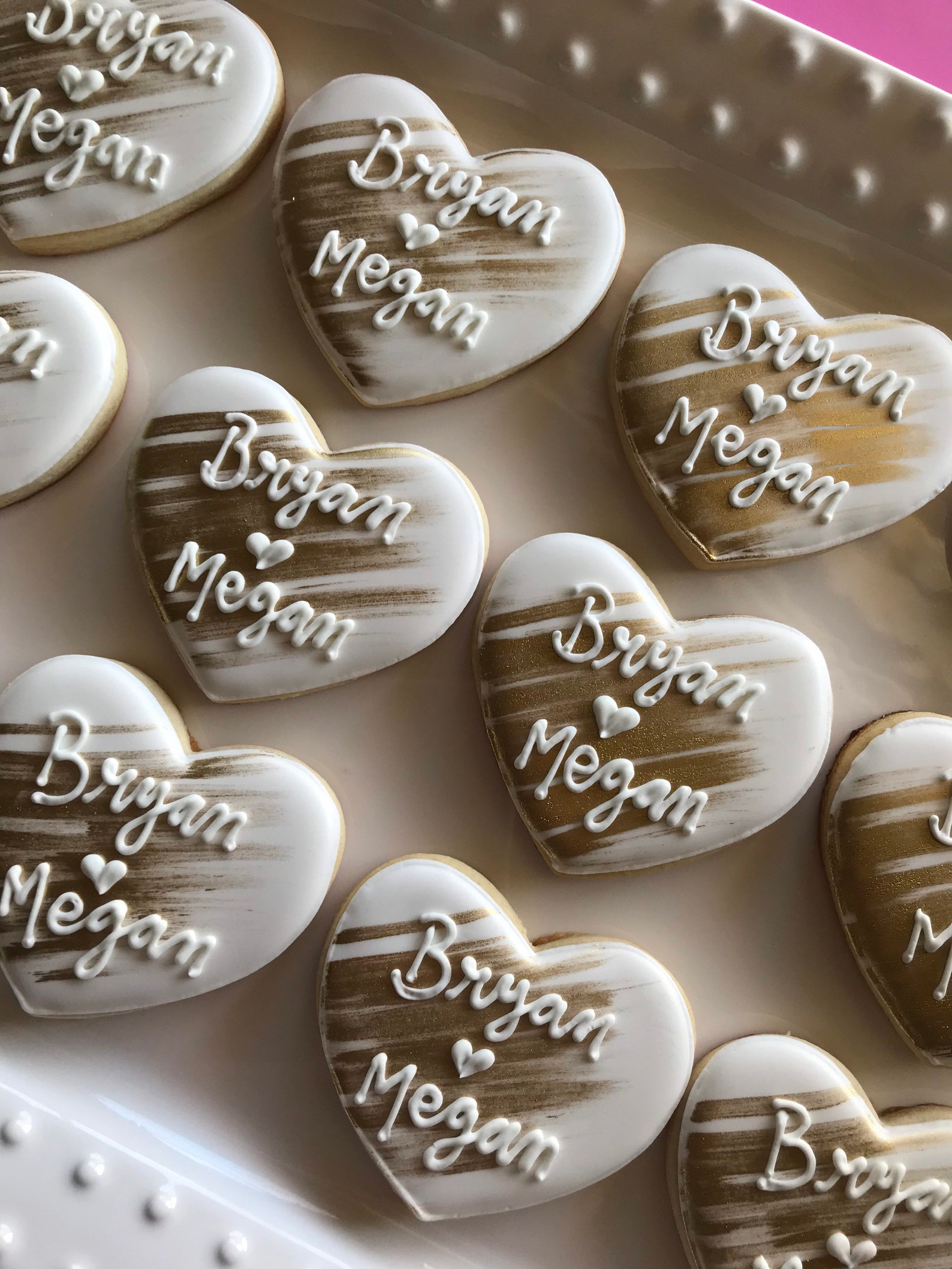 12 Personalized Wedding Heart Cookies - Etsy