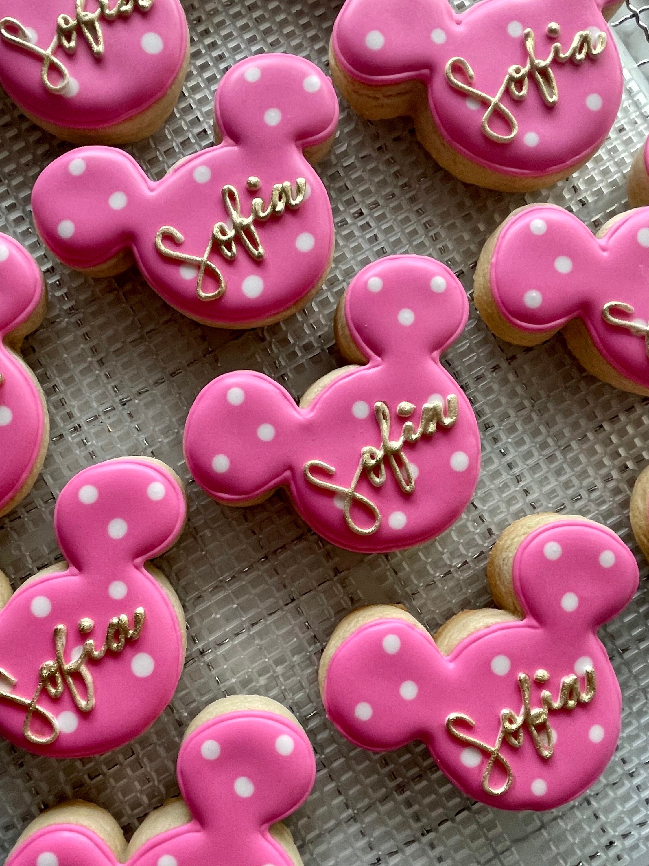 12 Personalized Pink Mouse Sugar Cookies - Etsy