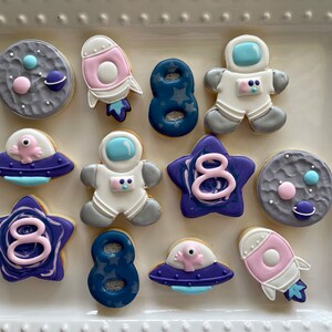 12 Outer Space Sugar Cookies, Space Birthday Cookies - Etsy
