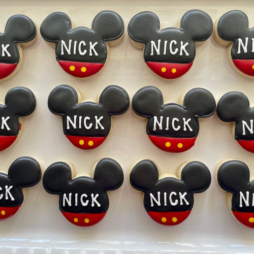 2 or 4 Dozen Blue Mouse 1st Birthday Sugar Cookies . - Etsy