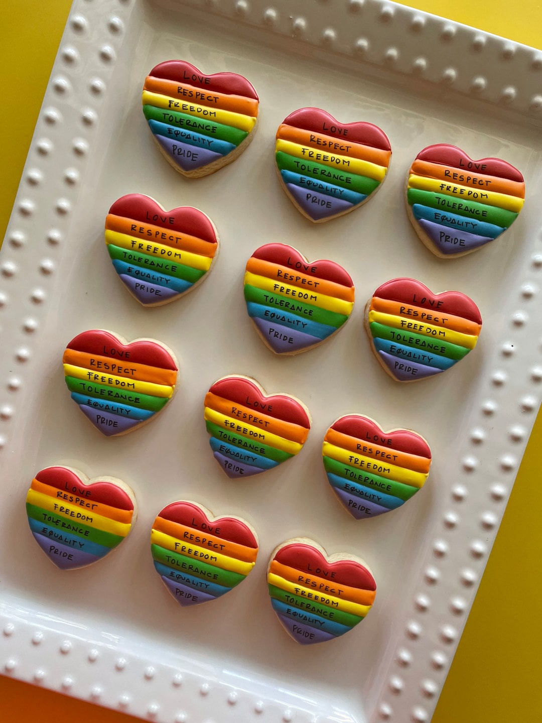 12 Pride Hearts Sugar Cookies, Pride Sugar Cookies - Etsy