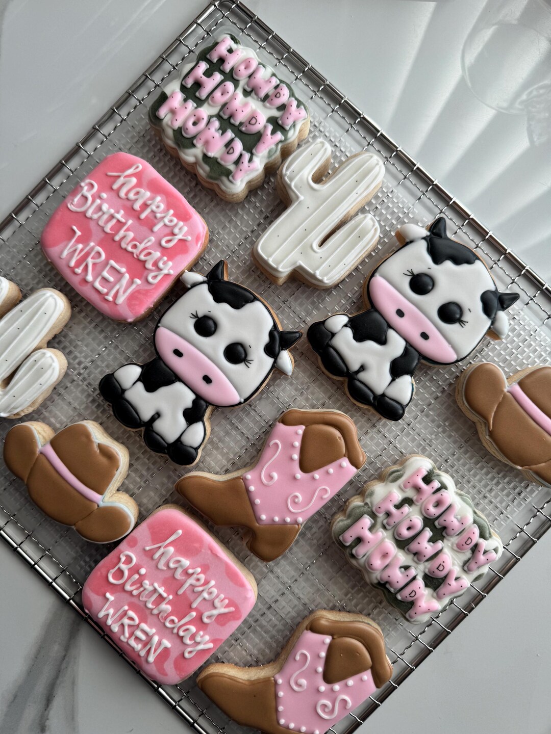 12 Cow Girl Cookies, First Birthday Cookies, Little Cow, Birthday ...