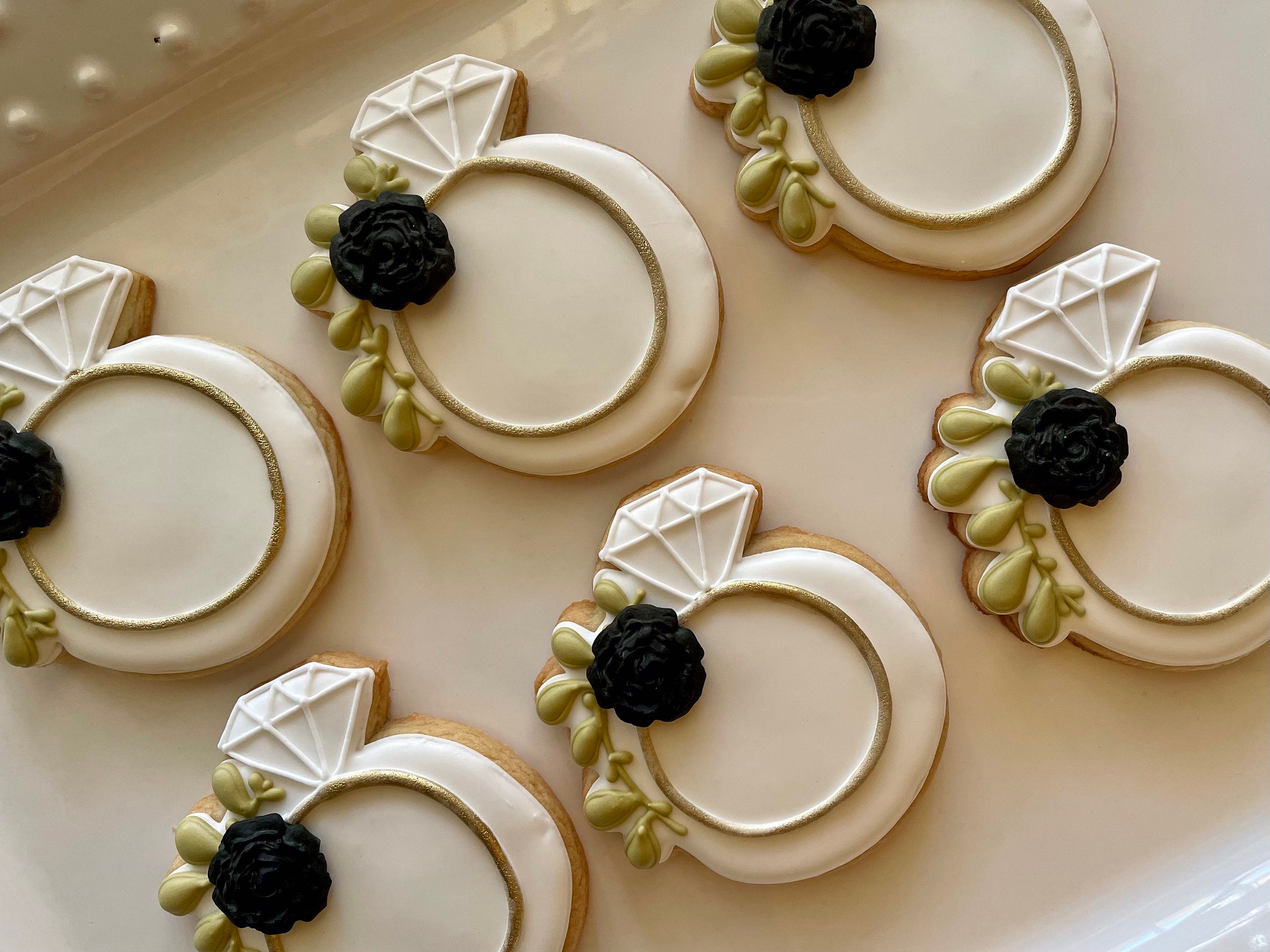 12 Wedding Ring Cookies Floral Ring - Etsy