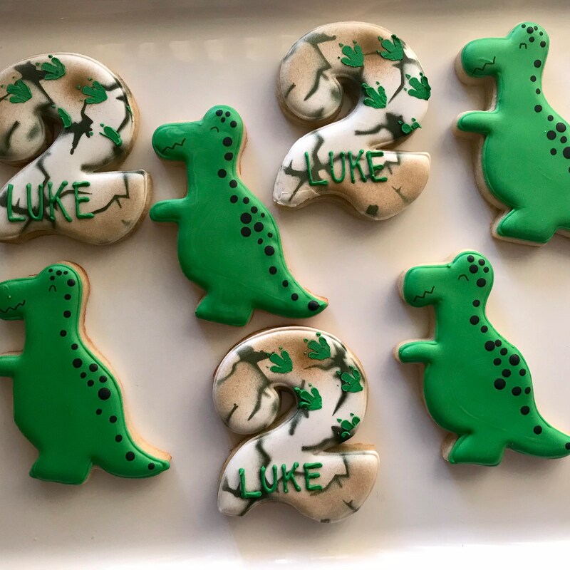 Dinosaur Sugar Cookies - Etsy