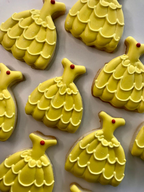 12 Princess Belle Dresses Cookies - Etsy
