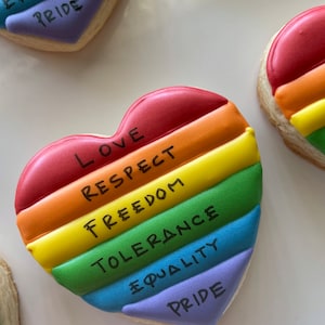 12 Pride Hearts Sugar Cookies, Pride Sugar Cookies - Etsy