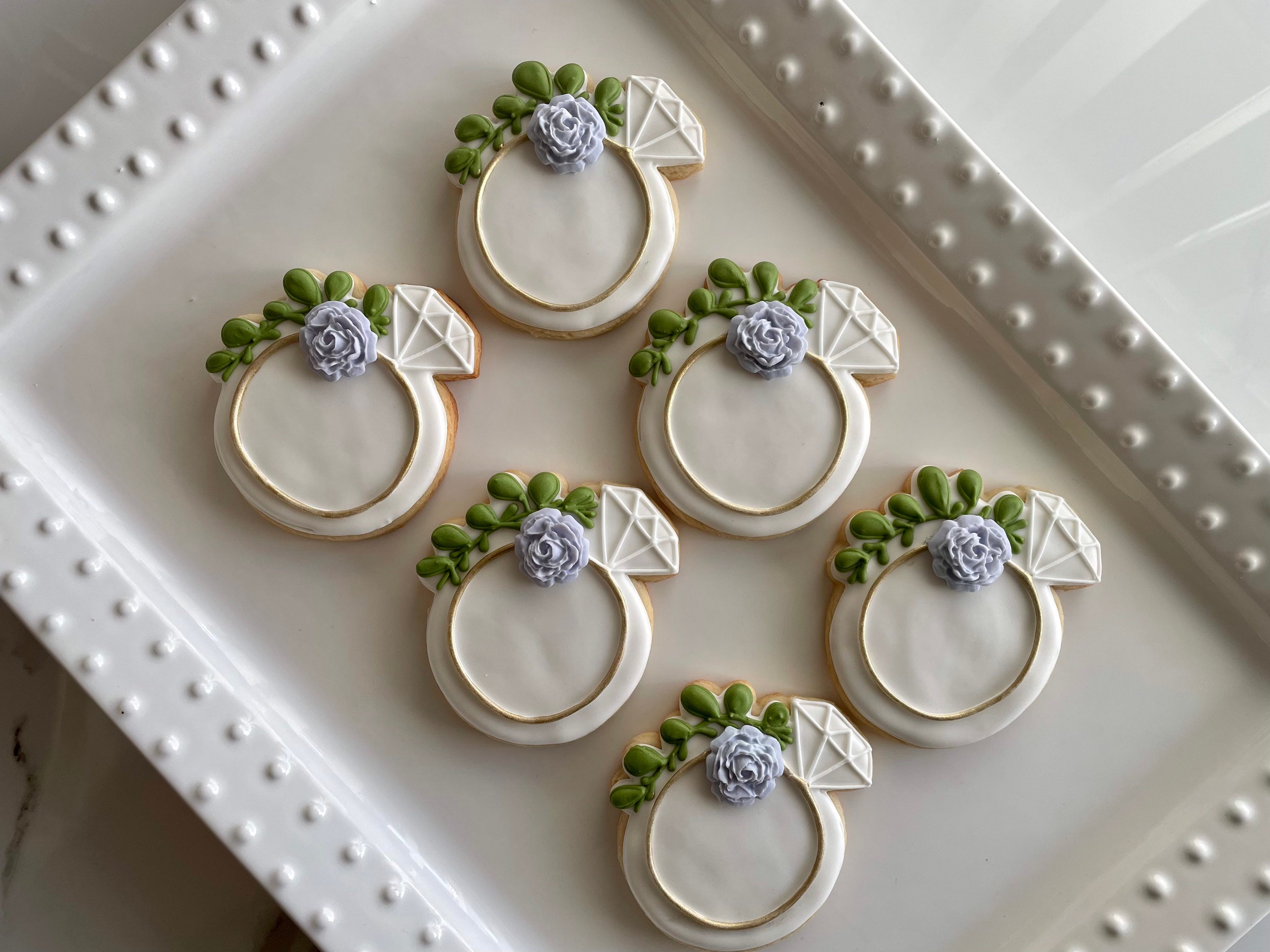 12 Wedding Ring Cookies Floral Ring - Etsy