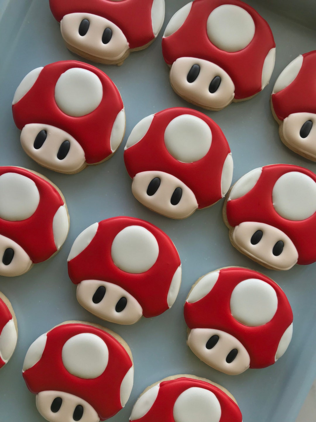 12 Mushroom Sugar Cookies, Video Game Cookies, Birthday Mushroom ...