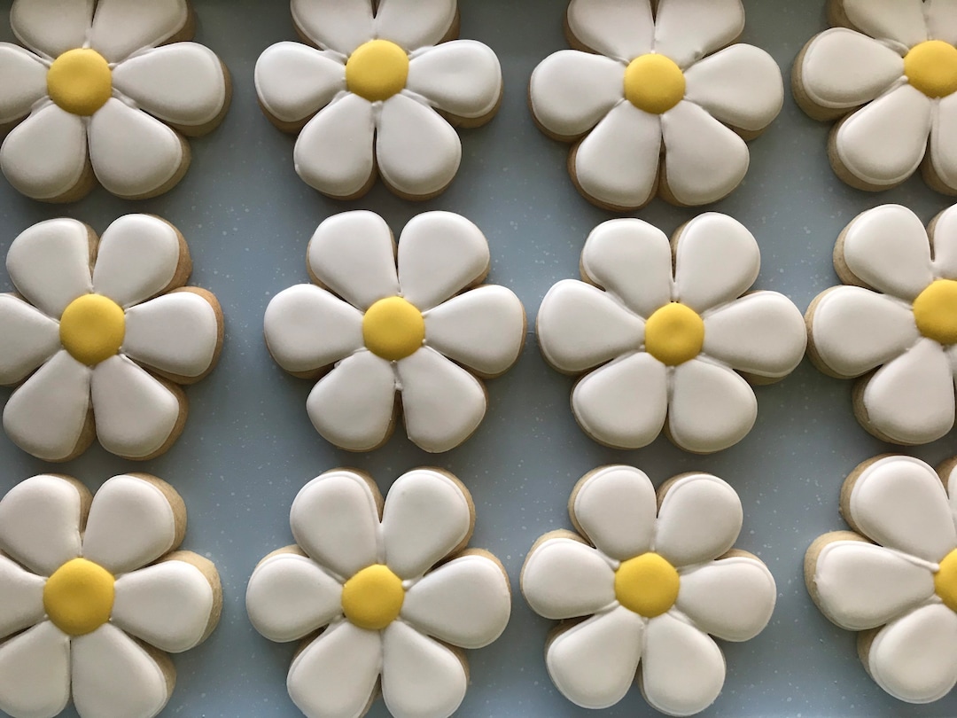12 Daisy Sugar Cookies: Groovy Birthday Gift - Etsy