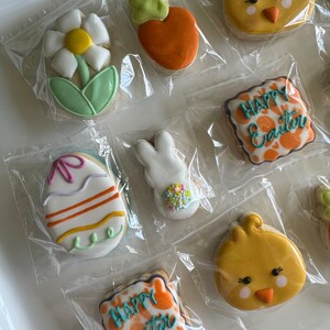 12 Happy Easter Mini Cookies, Easter Cookies, Bunny Cookies, Happy ...