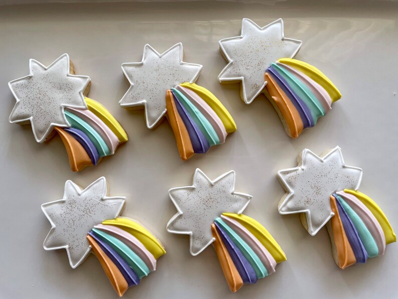 12 Shooting Star Cookies Pastel Shooting Star Magical - Etsy