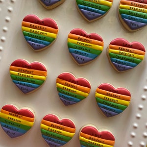 12 Pride Hearts Sugar Cookies, Pride Sugar Cookies - Etsy