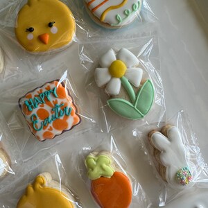 12 Happy Easter Mini Cookies, Easter Cookies, Bunny Cookies, Happy ...