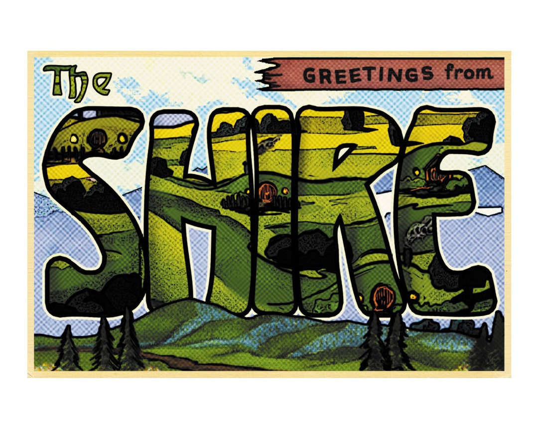 SHIRE greetings From... postcard Poster Hobbit 19 X 13 landscape direct ...