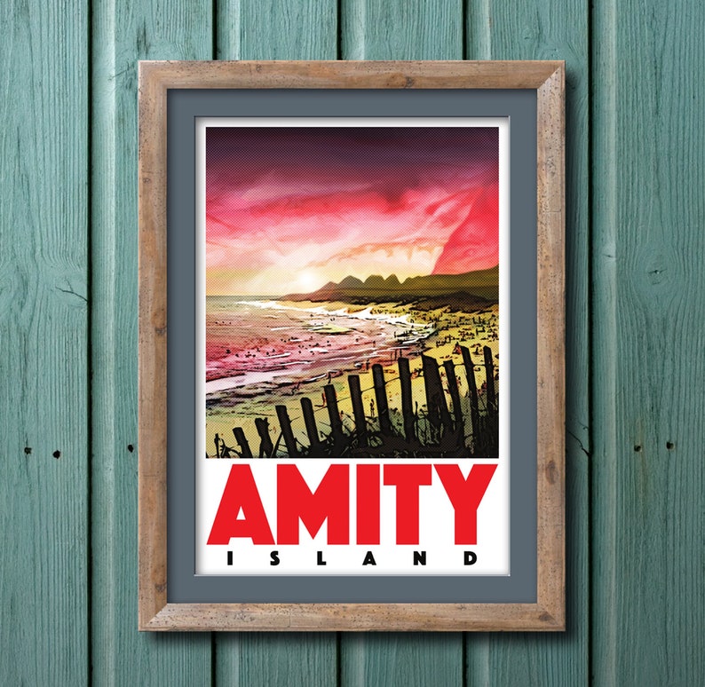 AMITY ISLAND Travel Poster Jaws 13x19 | Etsy