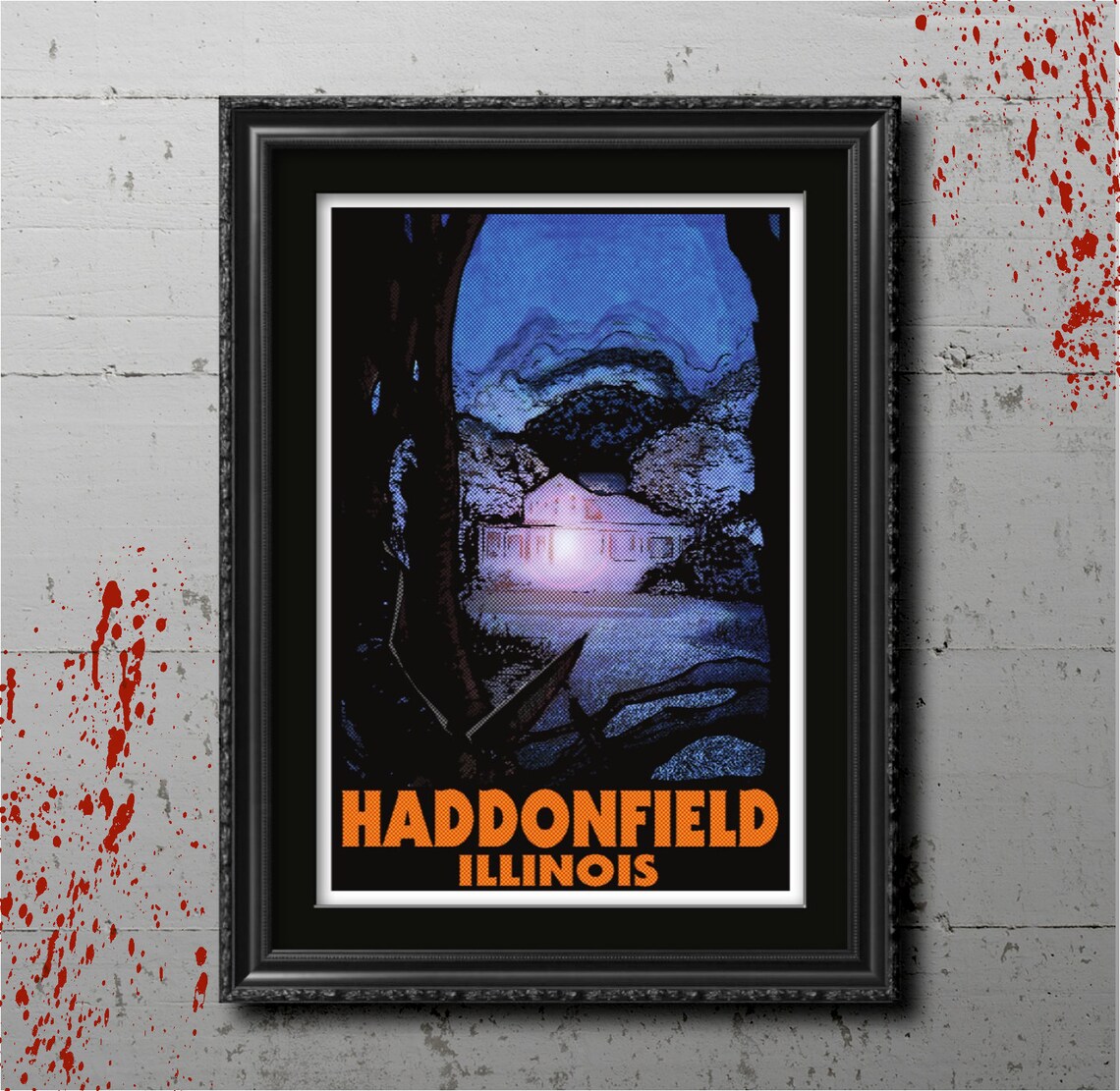 HADDONFIELD Illinois Travel Poster HALLOWEEN | Etsy