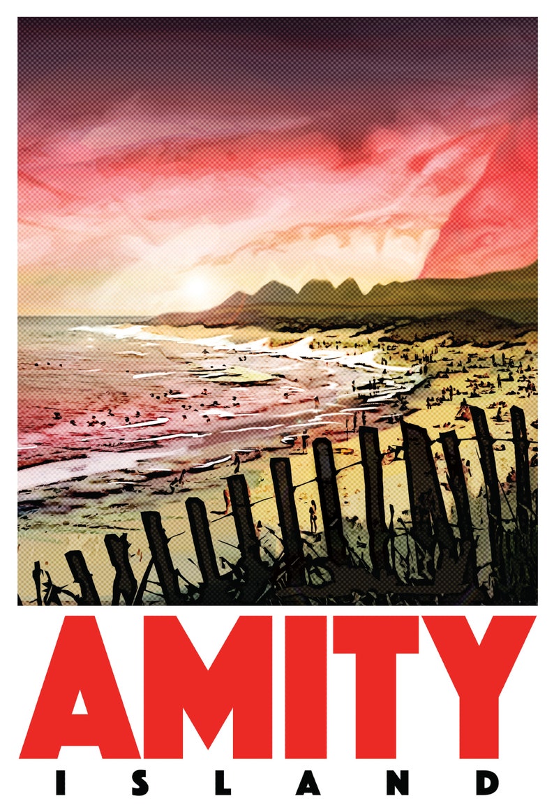 AMITY ISLAND Travel Poster Jaws 13x19 | Etsy