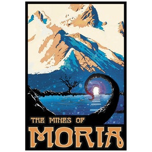 MINES of MORIA Travel Poster Lord of the Rings 13x19 direct From the ...