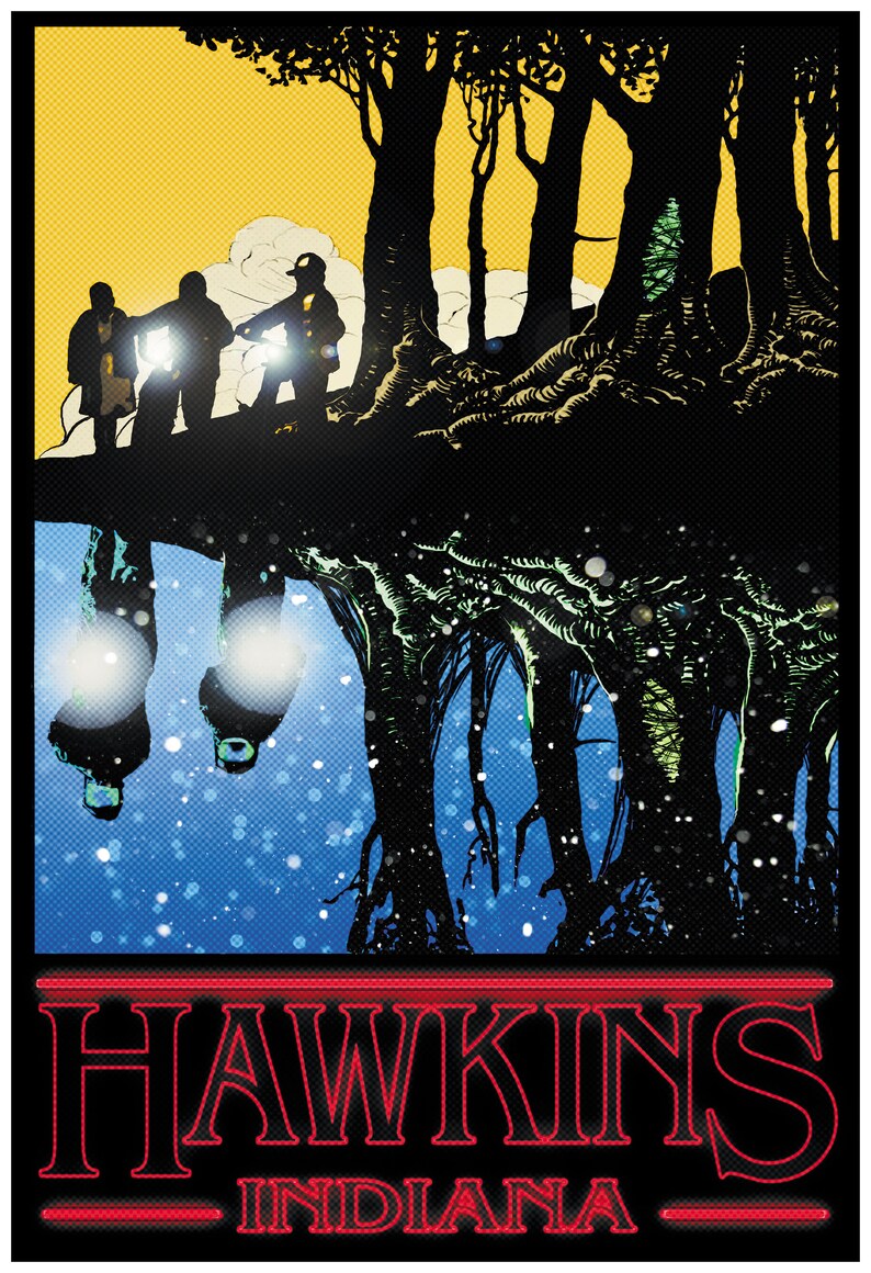 HAWKINS Indiana Travel Poster Stranger Things - Etsy