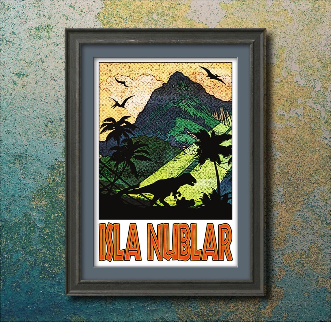 Isla Nublar Travel Poster Jurassic Park 13x19 Direct From The Artist Etsy
