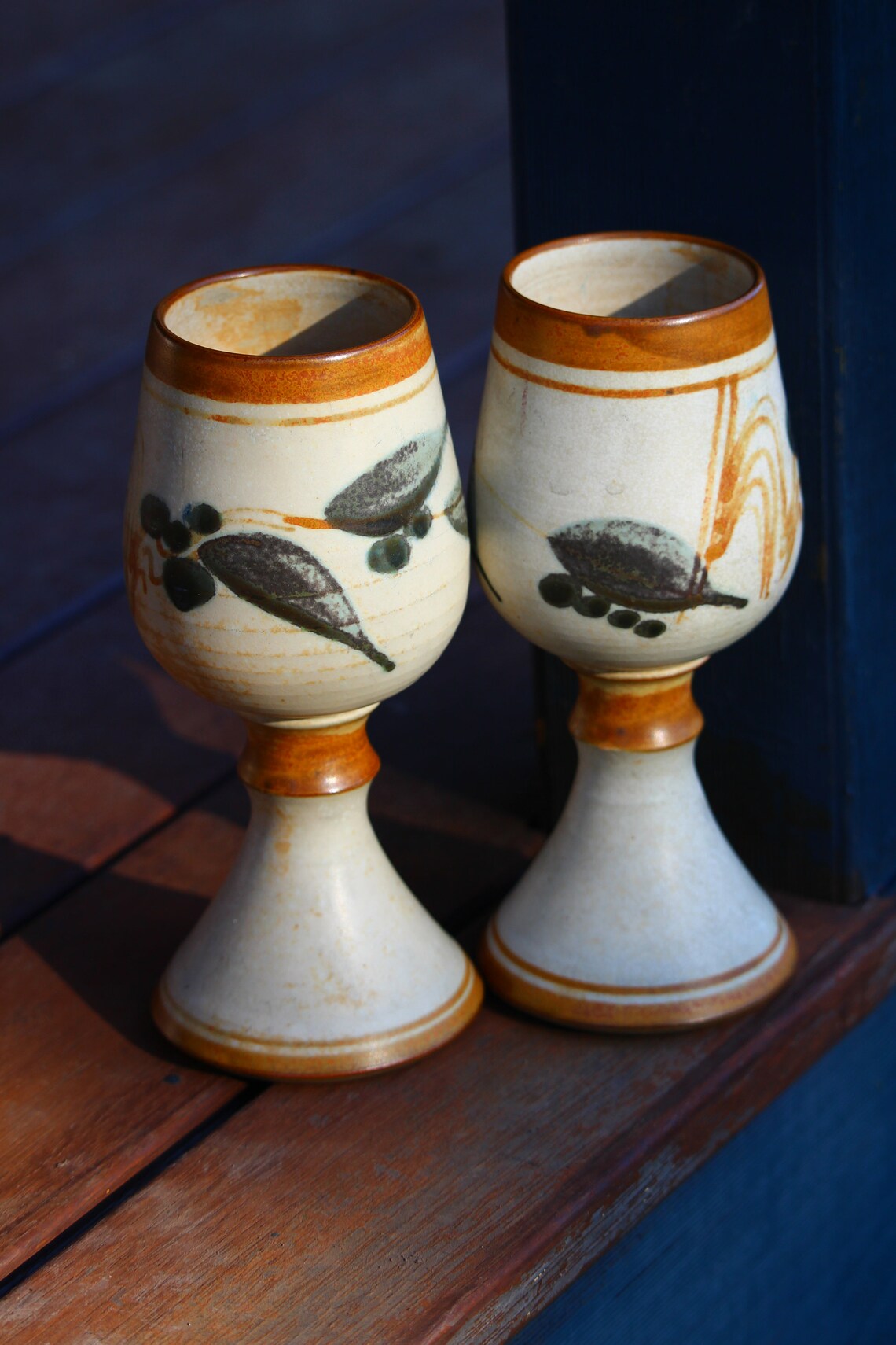 Australian Studio Pottery Floral Pottery Goblets Rustic | Etsy