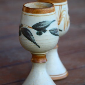 Australian Studio Pottery - Floral Pottery Goblets - Rustic Home Decor ...