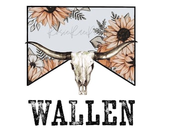 Vintage Wallen Bull Skull PNG | Wallen Png | Country Music Png ...