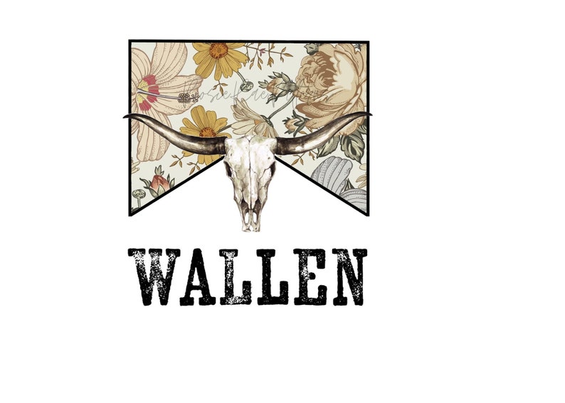 Vintage Wallen Bull Skull PNG | Wallen Png | Country Music Png ...