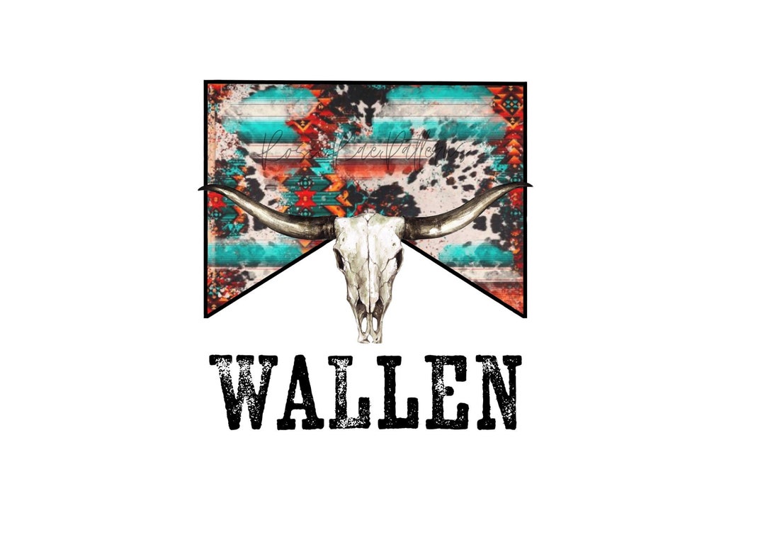 Vintage Wallen Bull Skull PNG | Wallen Png | Country Music Png ...