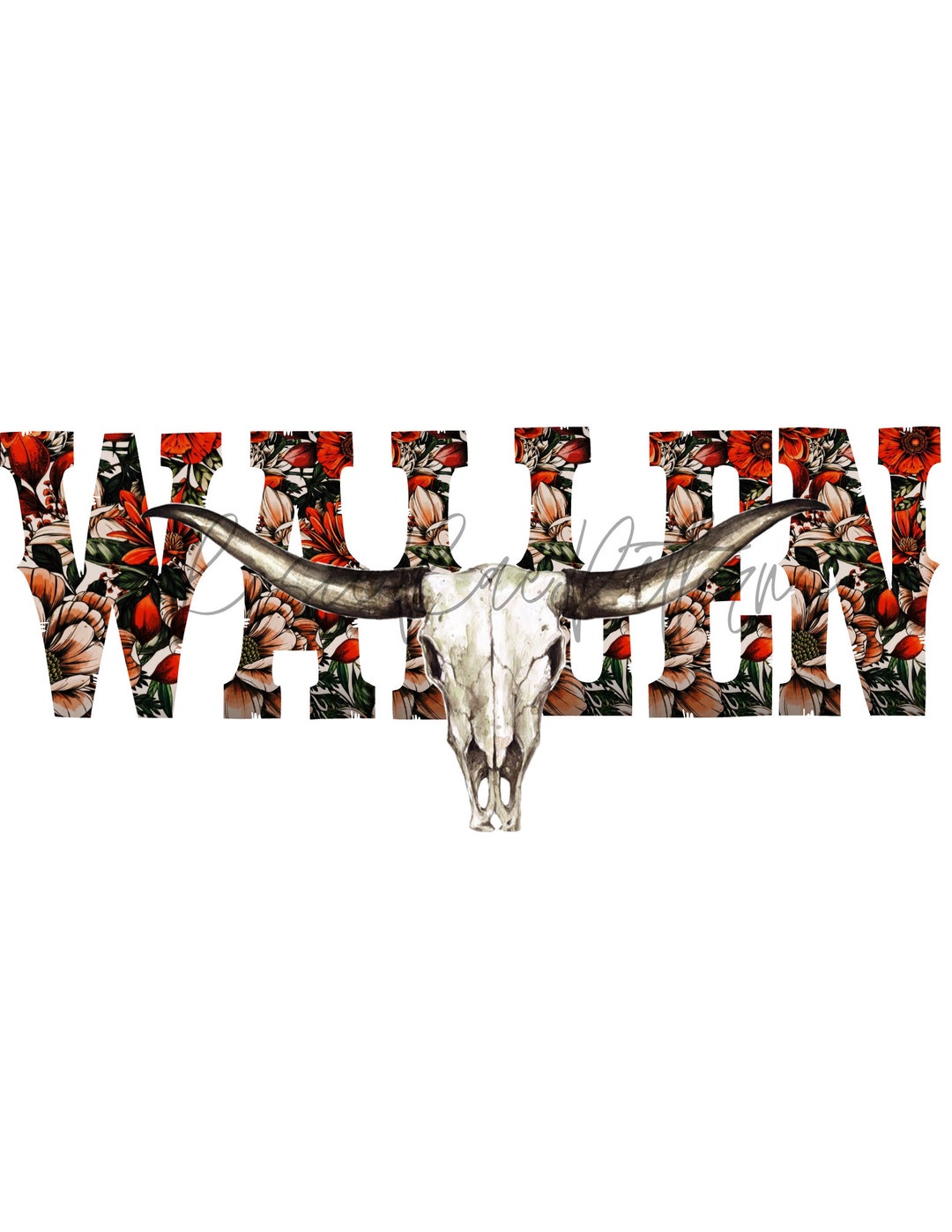 Vintage Wallen Bull Skull PNG | Wallen Png | Country Music Png ...
