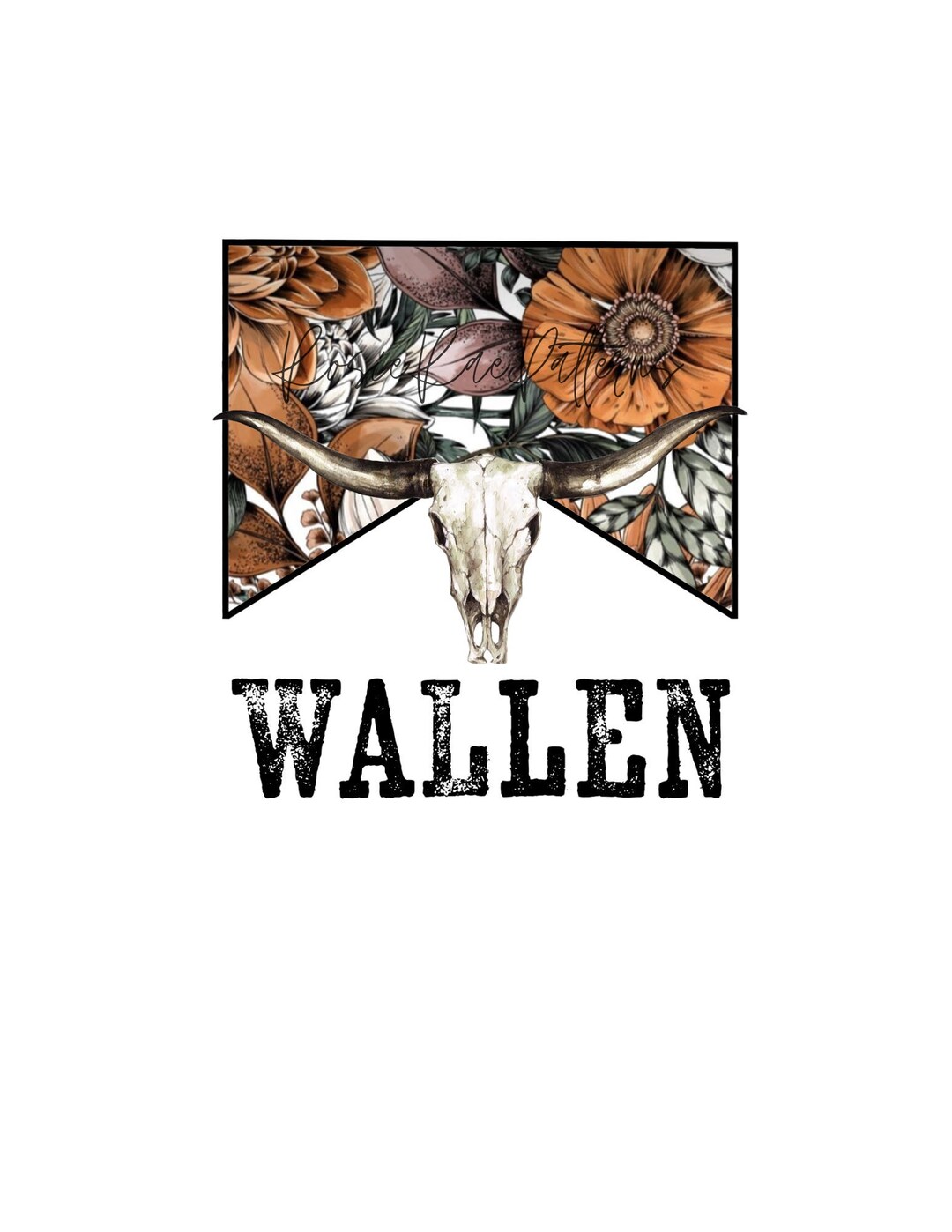Vintage Wallen Bull Skull PNG | Wallen Png | Country Music Png ...