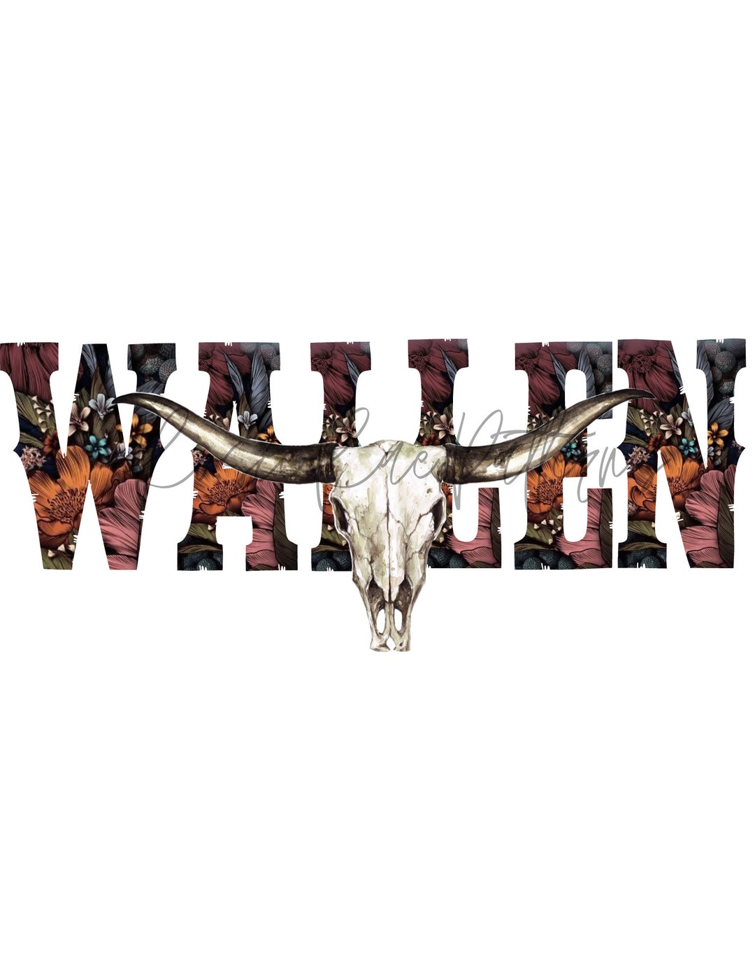Vintage Wallen Bull Skull PNG | Wallen Png | Country Music Png ...