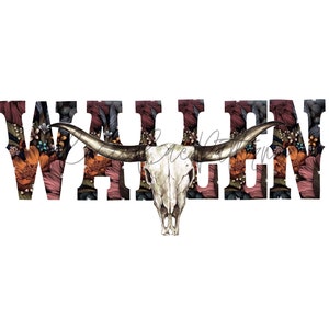 Vintage Wallen Bull Skull PNG | Wallen Png | Country Music Png ...