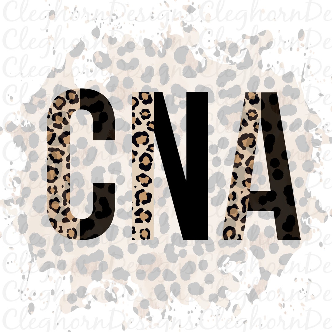 CNA Nursing Assistant Leopard Background PNG Sublimation - Etsy