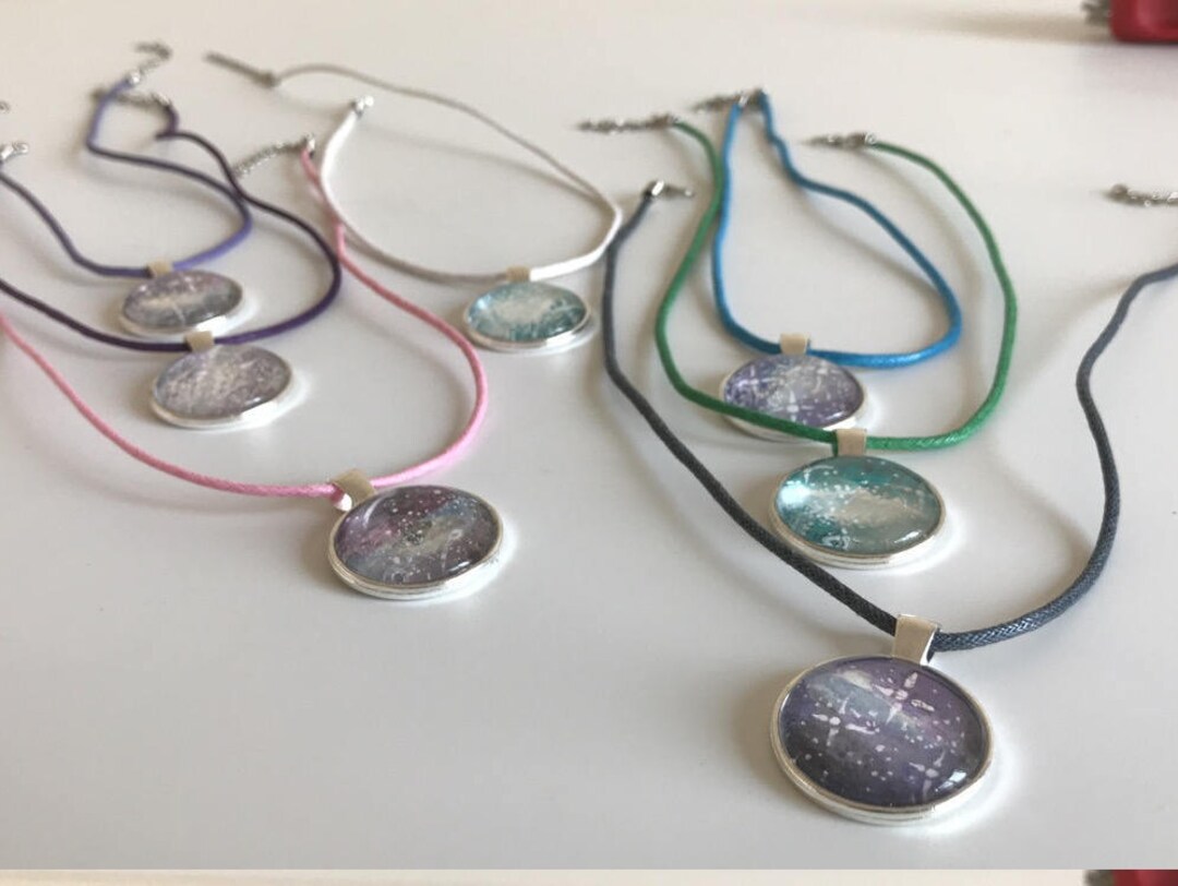 Design and Build Your Own Hand Painted Galaxy Glass Necklaces - Etsy
