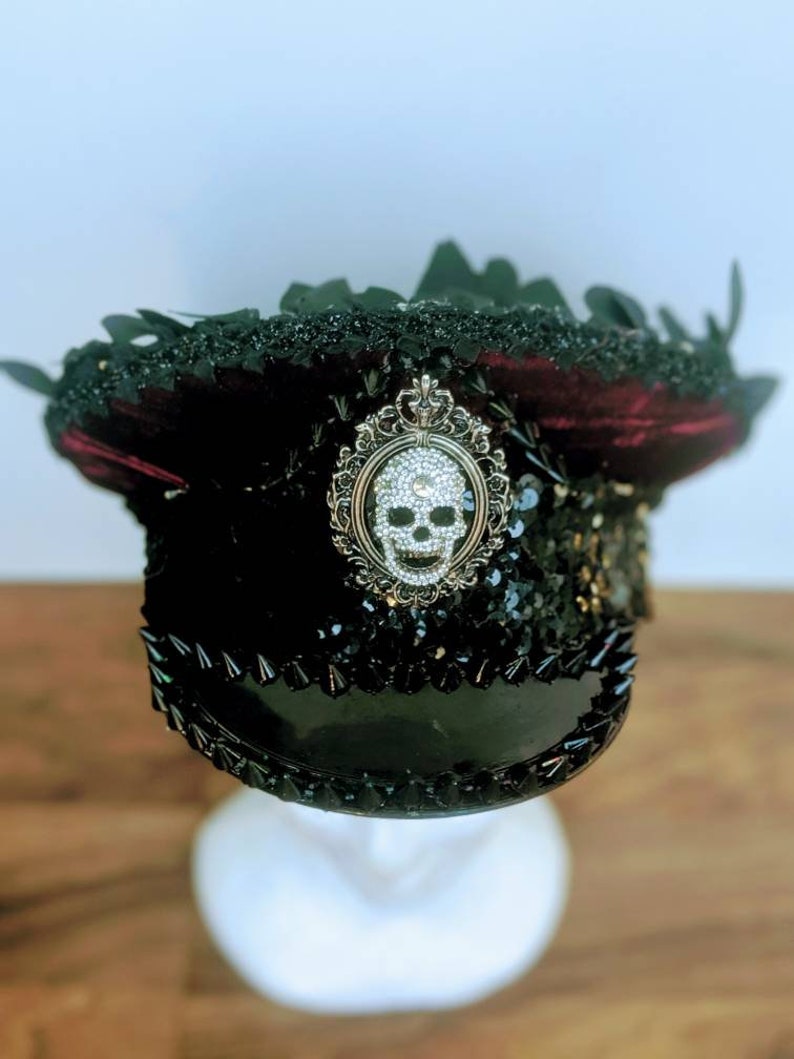 Gothic Style Hat With Leds Velvet Spikes Skull Doof Hat - Etsy
