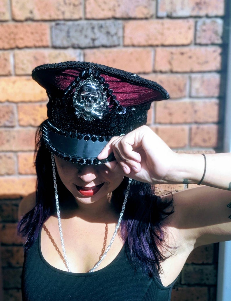 Gothic Style Hat With Leds Velvet Spikes Skull Doof Hat - Etsy