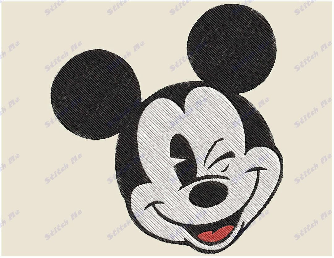 Classic Mickey Mouse Face Filled 06 Embroidery Design - Instant ...