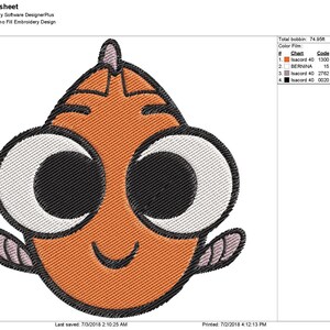 Finding Nemo Fill Embroidery Design - Instant Download - Etsy